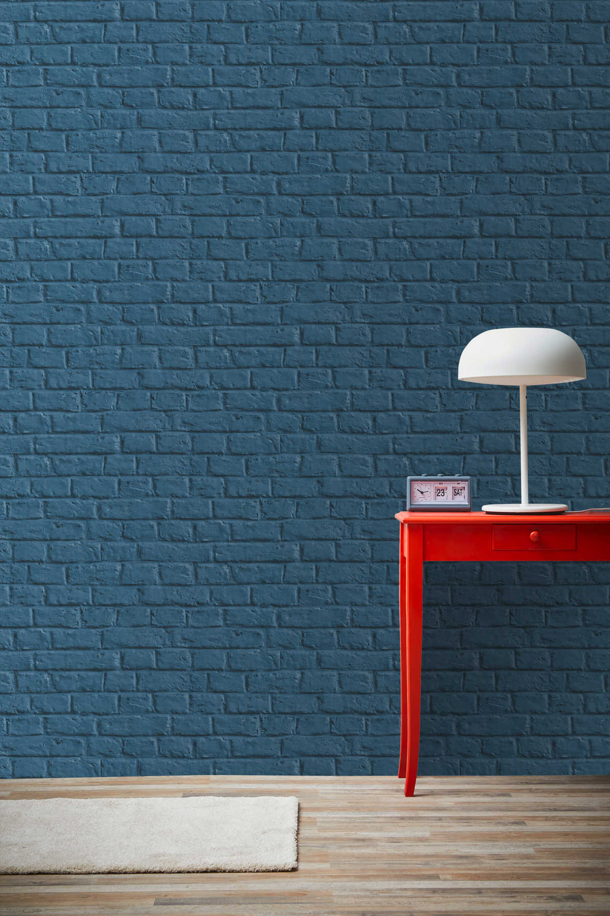 Amsterdam Vintage Brick Wallpaper by Anke & Daan - Blue – The Inside