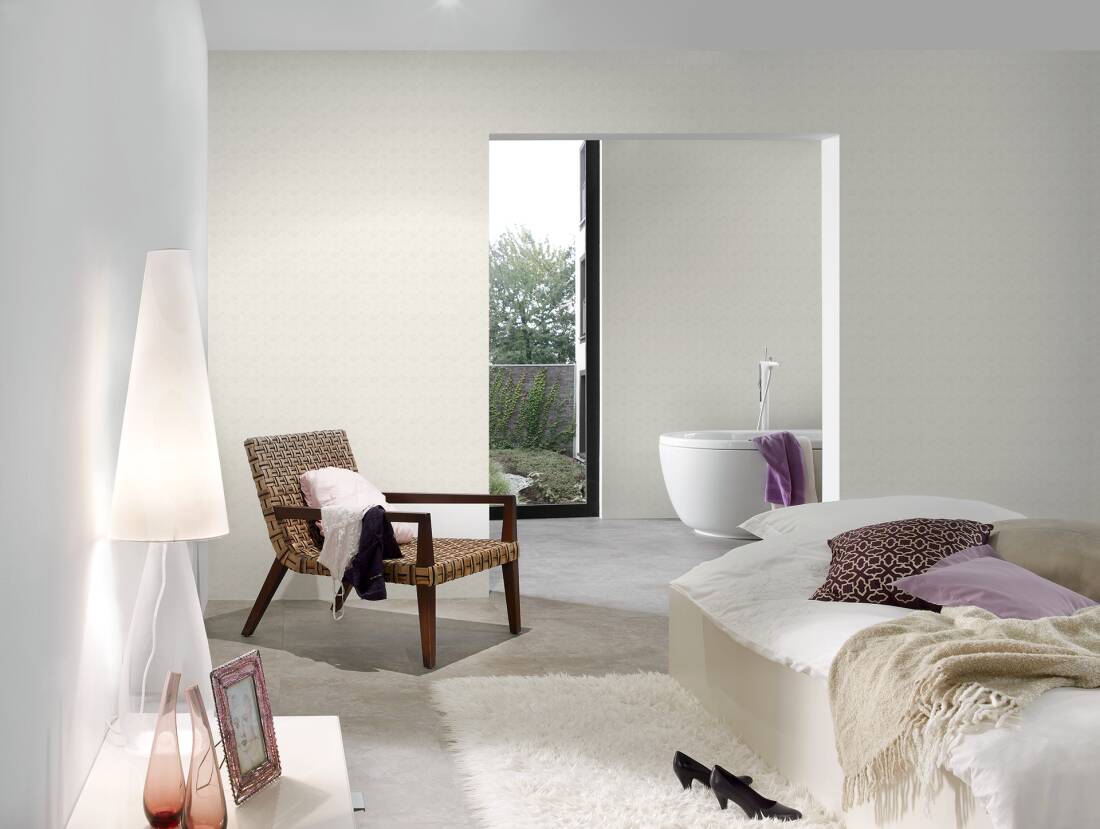 Deco Fanfare Metallic Wallpaper - Karl Lagerfeld - White – The Inside