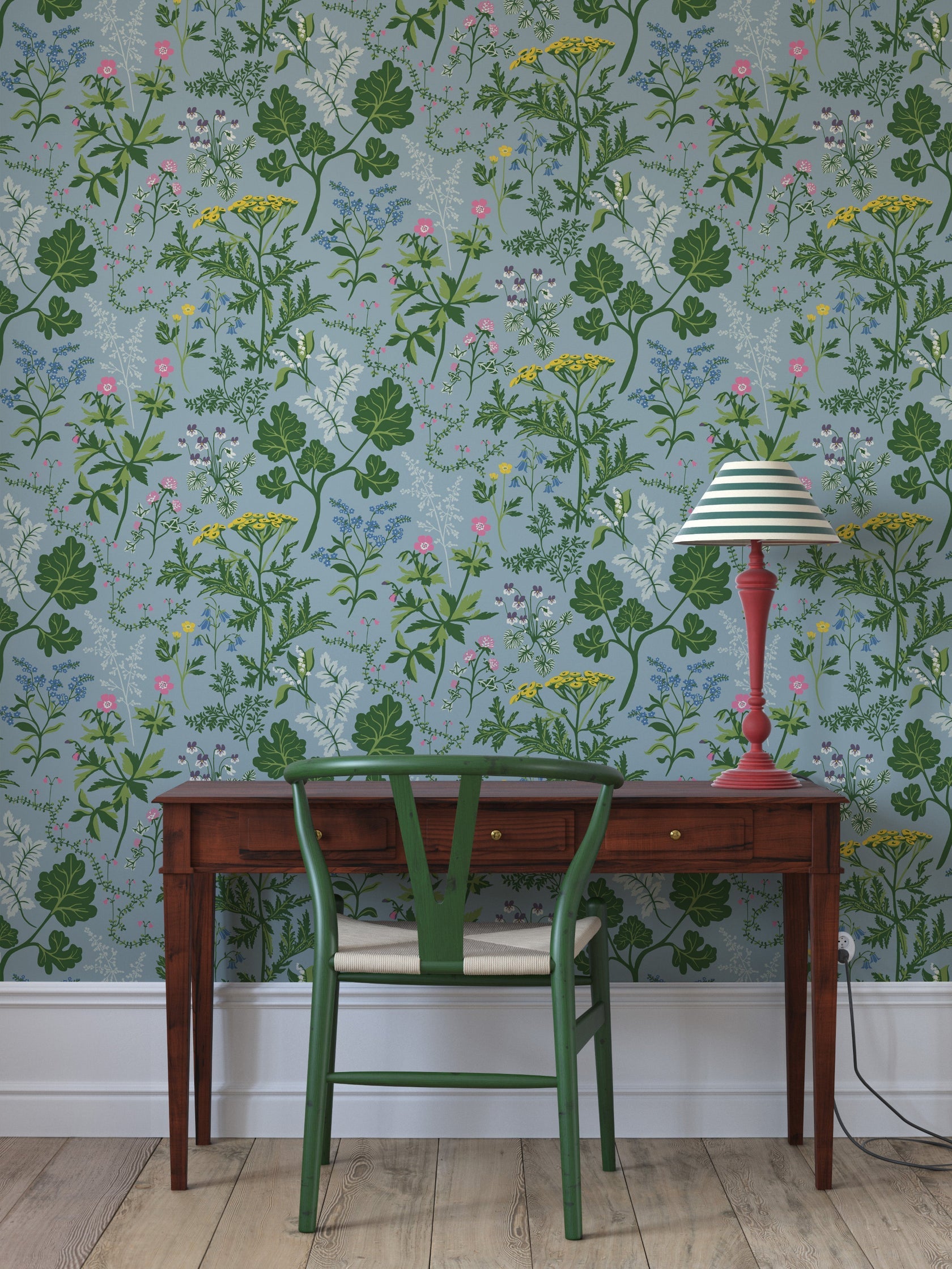 Sample Lillian Wallpaper - Blue – The Inside