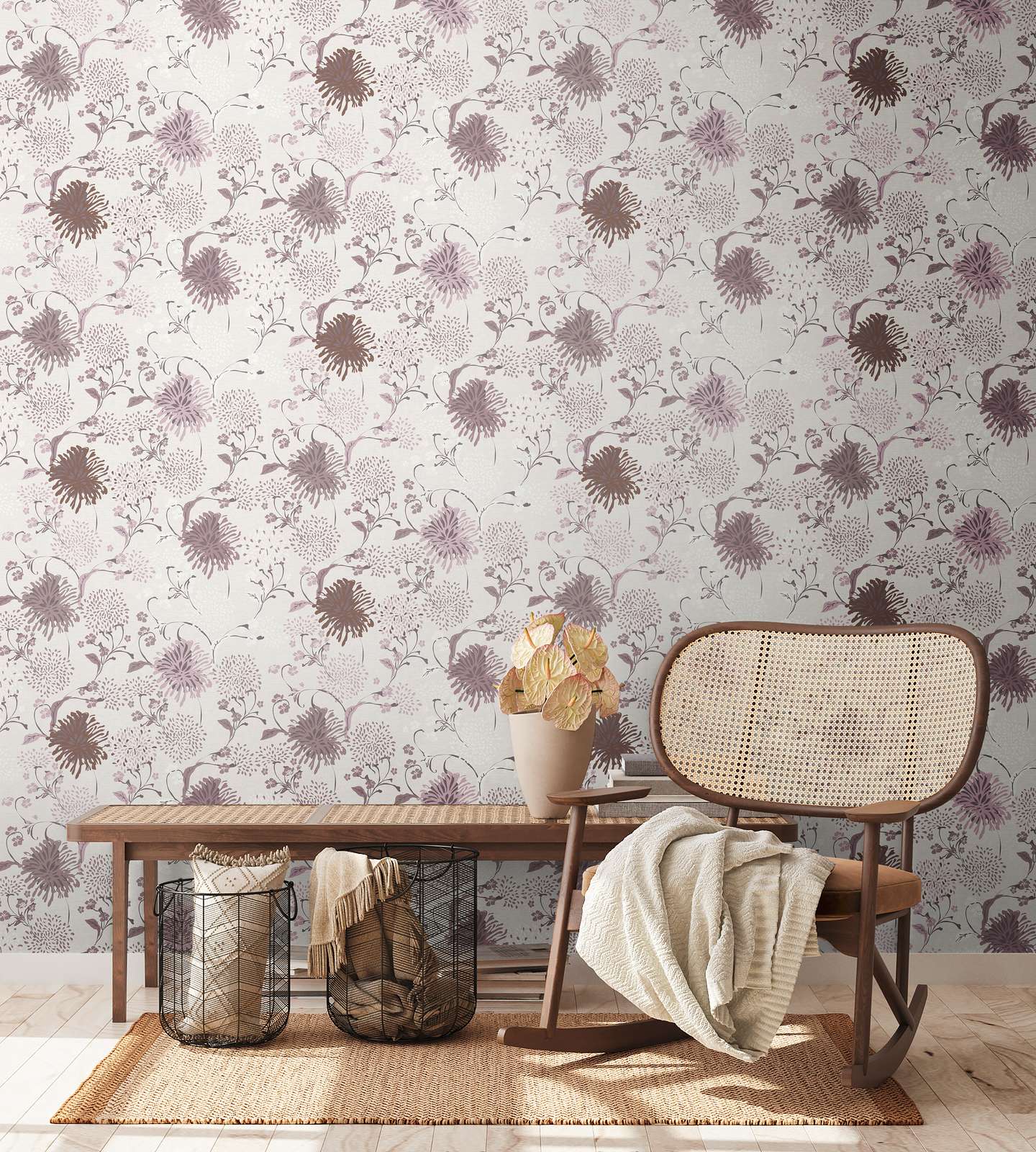 Whispering Flora Wallpaper - House of Turnowsky - Pink – The Inside