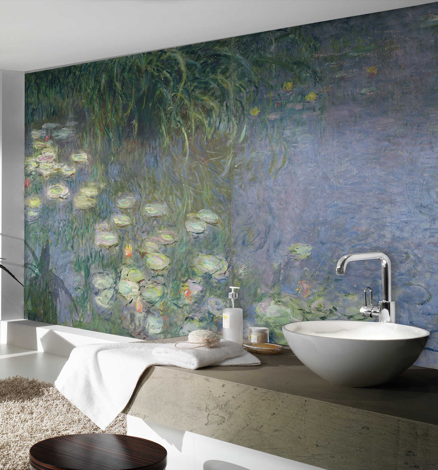 Water Lilies: Morning Mural - Custom Sized Wallpaper Mural (per m2 ...