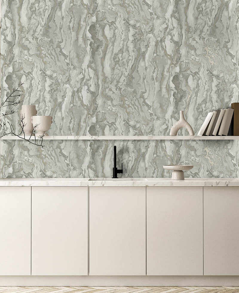 Thassos Wallpaper - Grey – The Inside