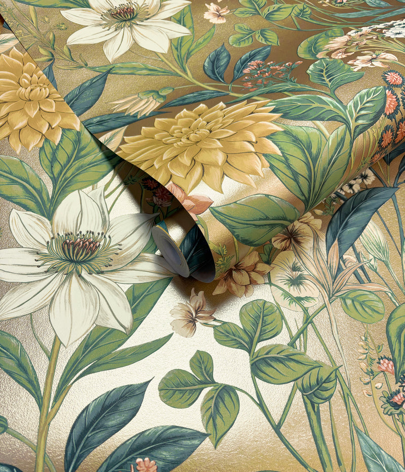 Clematis Wallpaper - Gold – The Inside