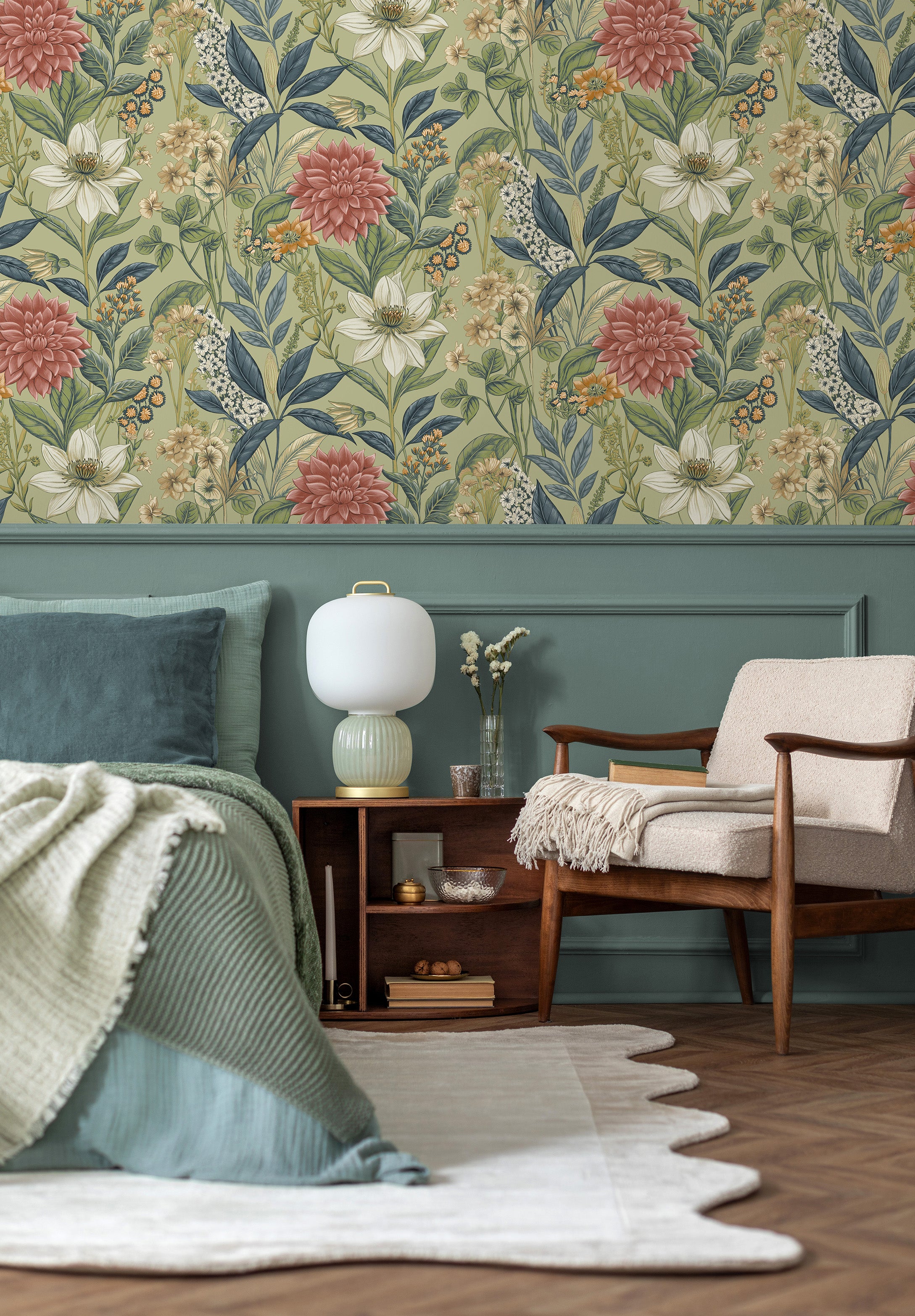 Clematis Wallpaper - Sage – The Inside