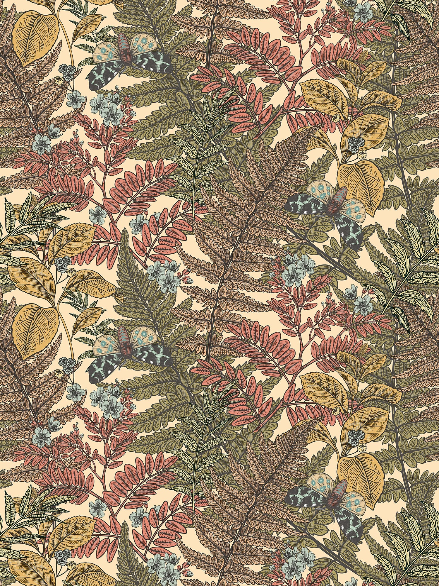 Sample - Wild Ferns Wallpaper - Warm Spice – The Inside