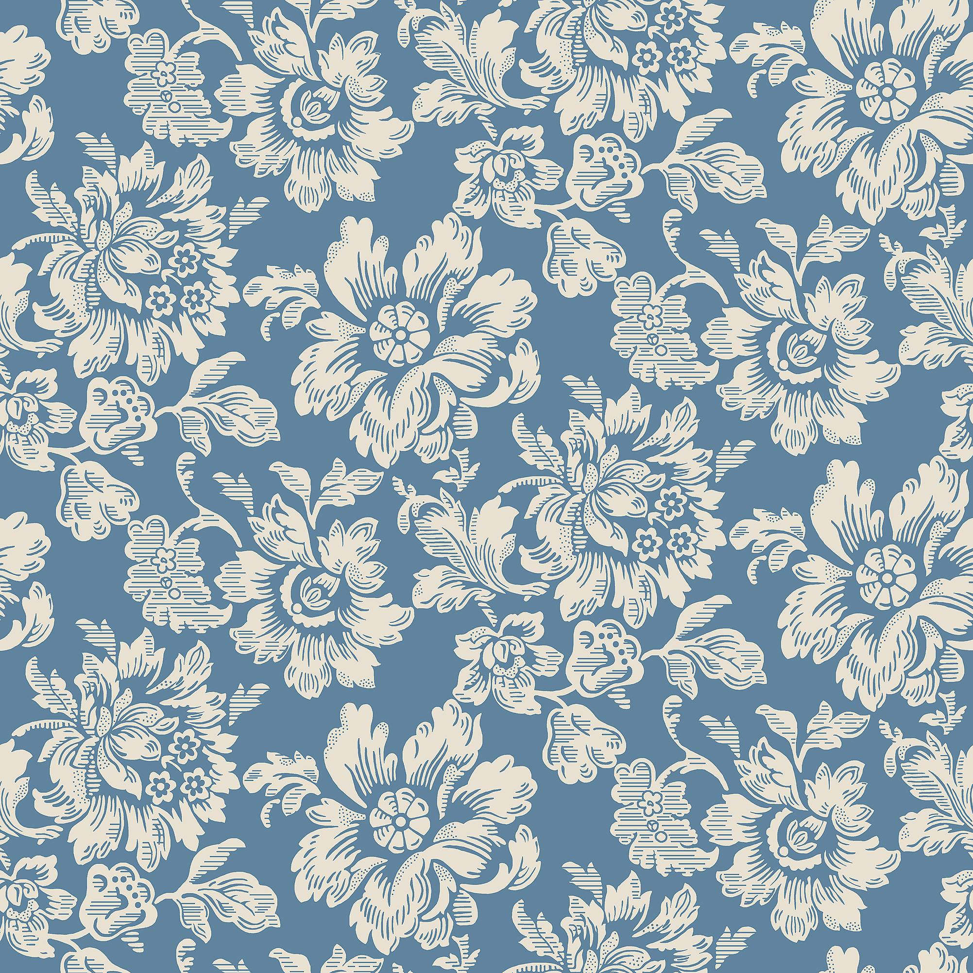 Sample - Rococo Wallpaper - Blue – The Inside