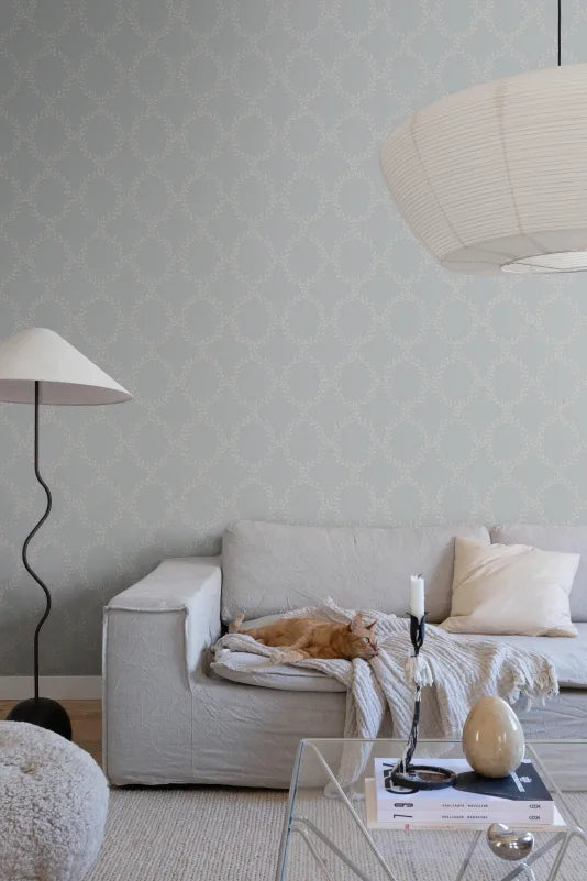 Wilma Wallpaper - Misty Blue – The Inside