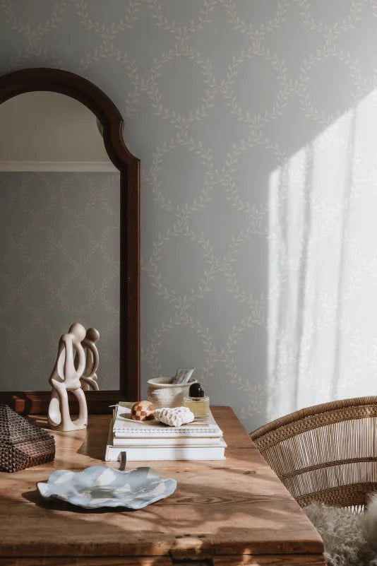 Wilma Wallpaper - Misty Blue – The Inside
