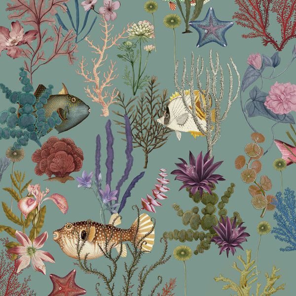 Cora Fish and Coral Wallpaper Online NZ | The Inside