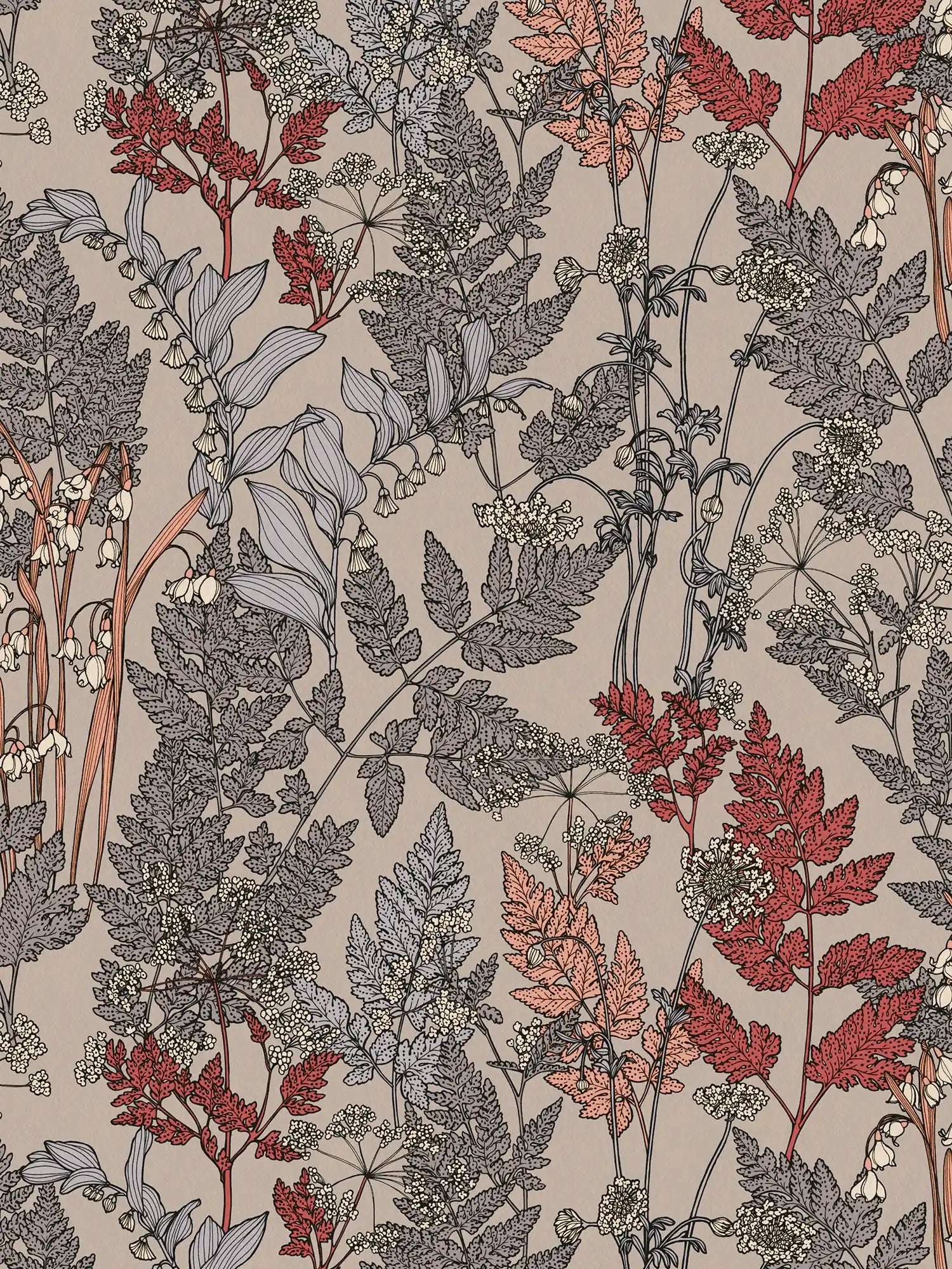 Sample - Floral Wallpaper - Brown/Orange – The Inside