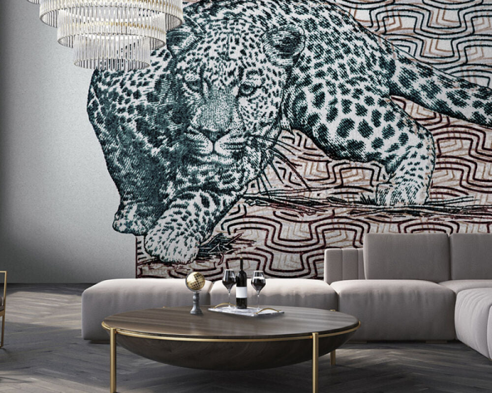 Stalking Leopard Mural Wallpaper Online NZ | The Inside