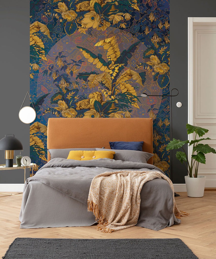 Jungle Majesty - Navy - Custom Sized Wallpaper Mural (per m2) – The Inside