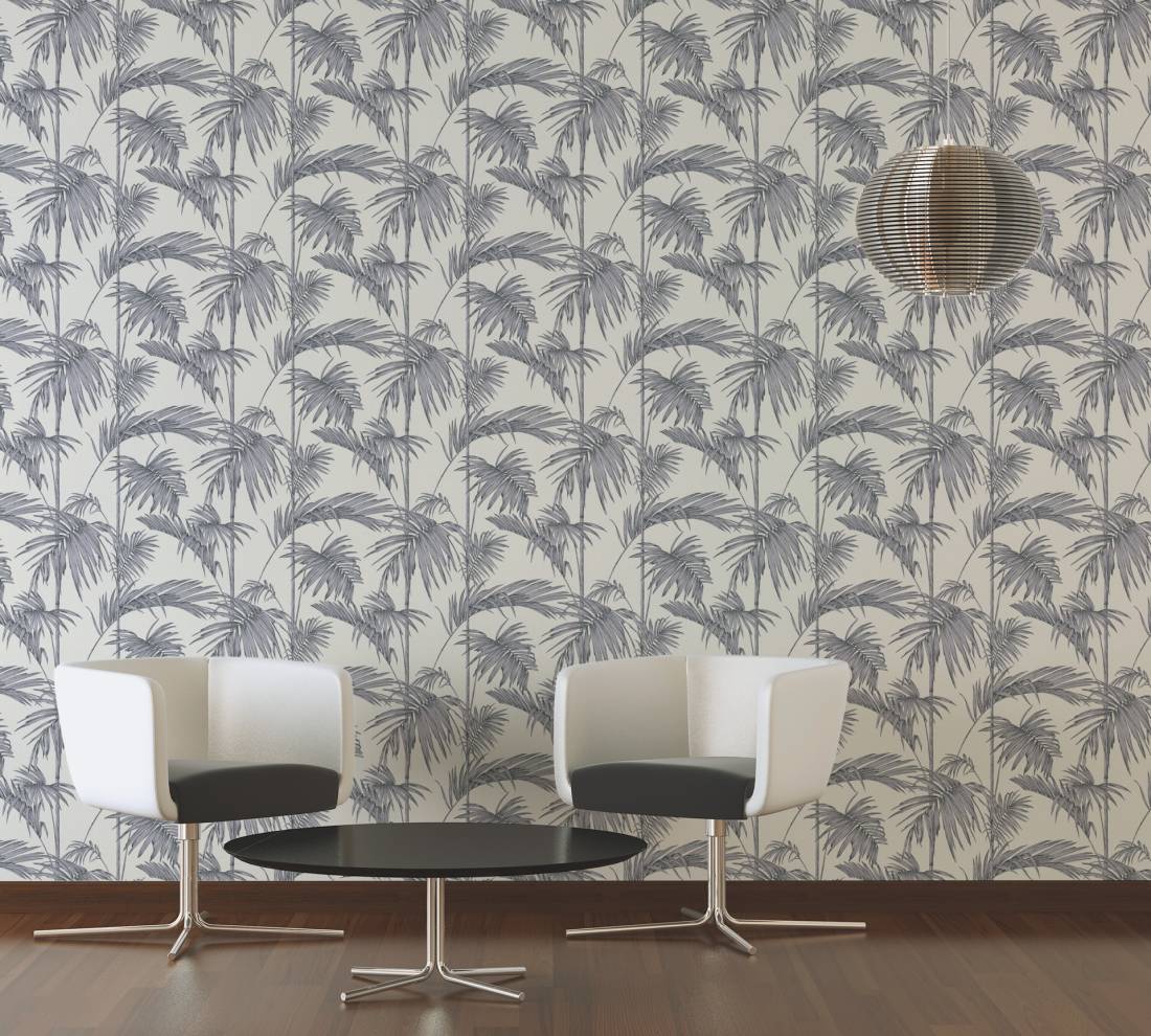 Shadows of Palm Wallpaper - Grey – The Inside