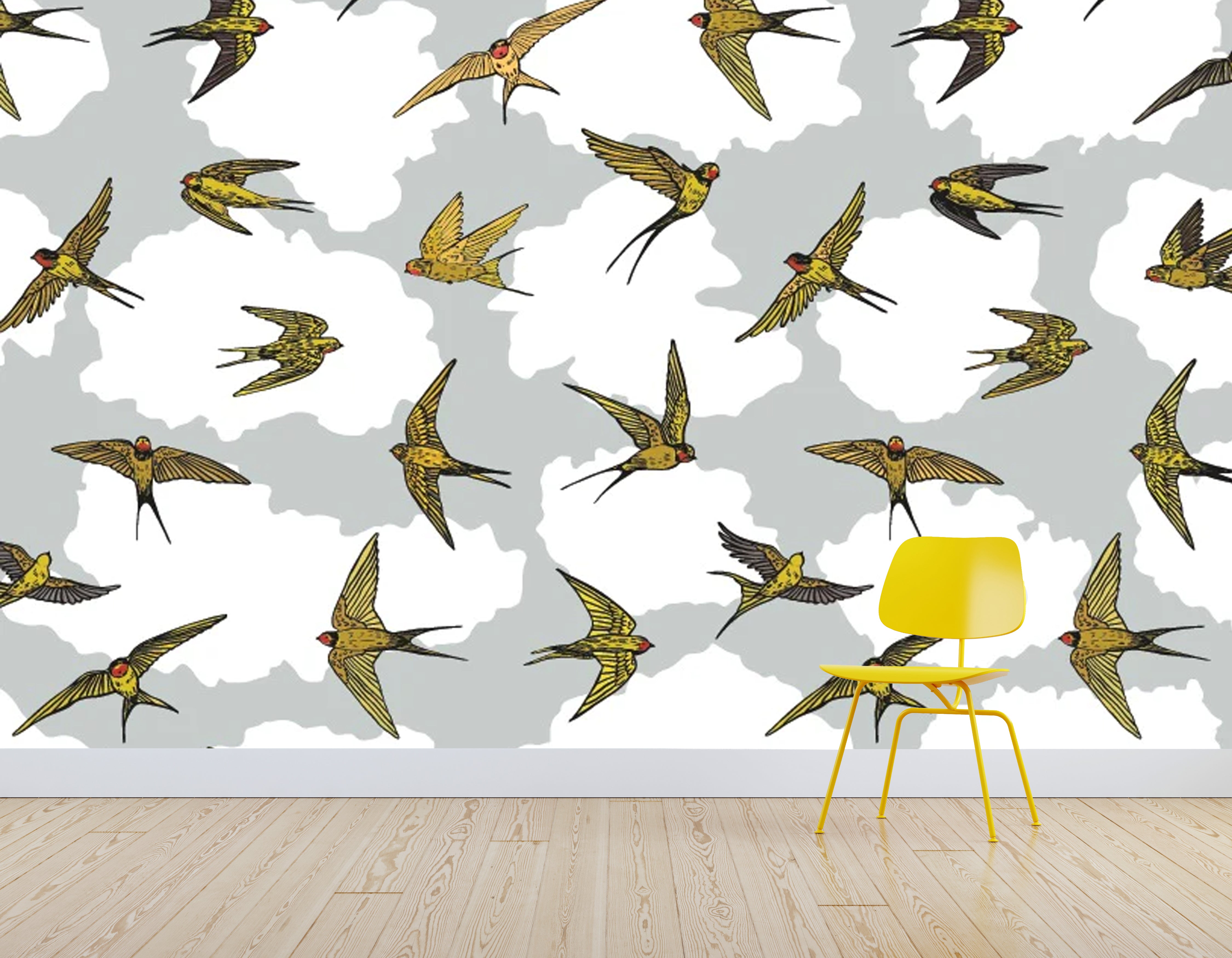Birds Fly Customisable Wallpaper Mural Online NZ | The Inside